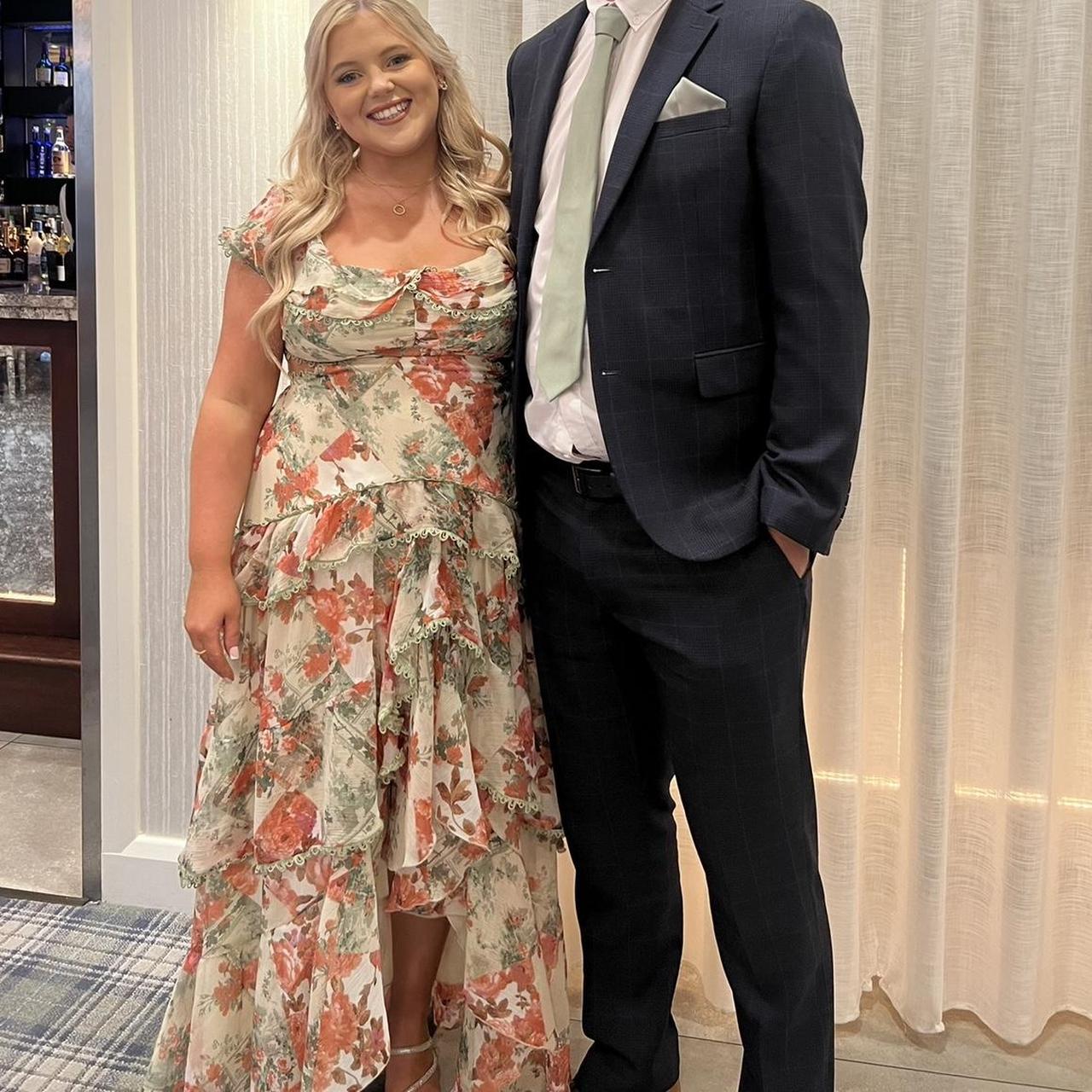 ASOS DESIGN flutter sleeve maxi dress with tiered... - Depop