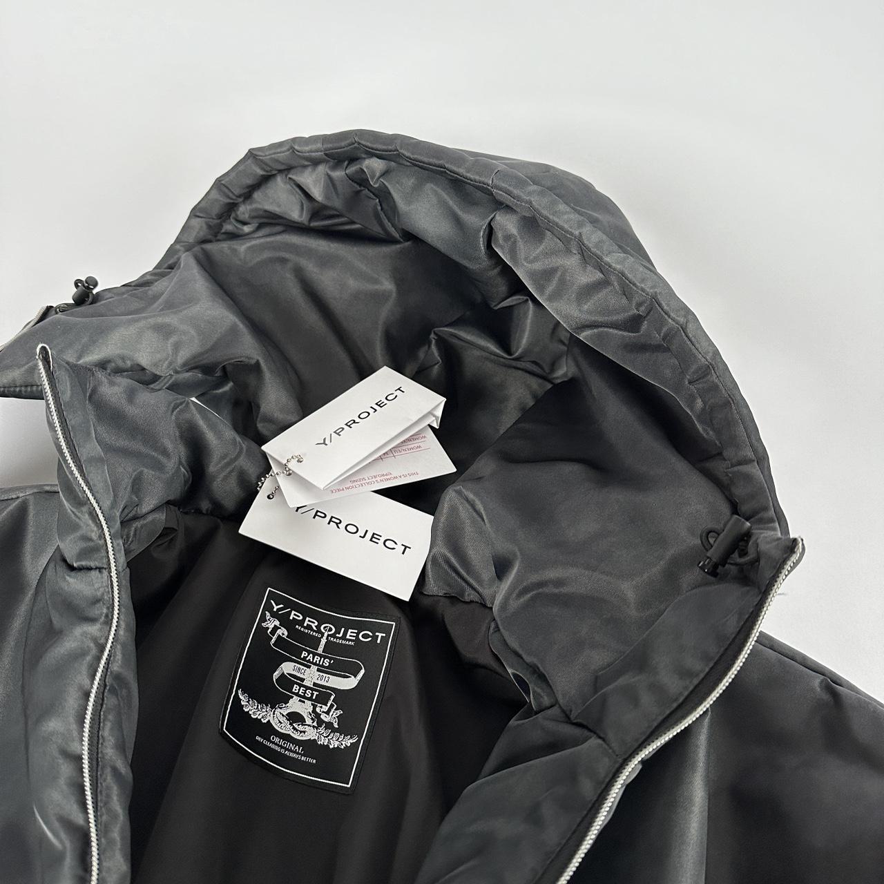 Y/Project Cropped puffer jacket in dark grey with... - Depop