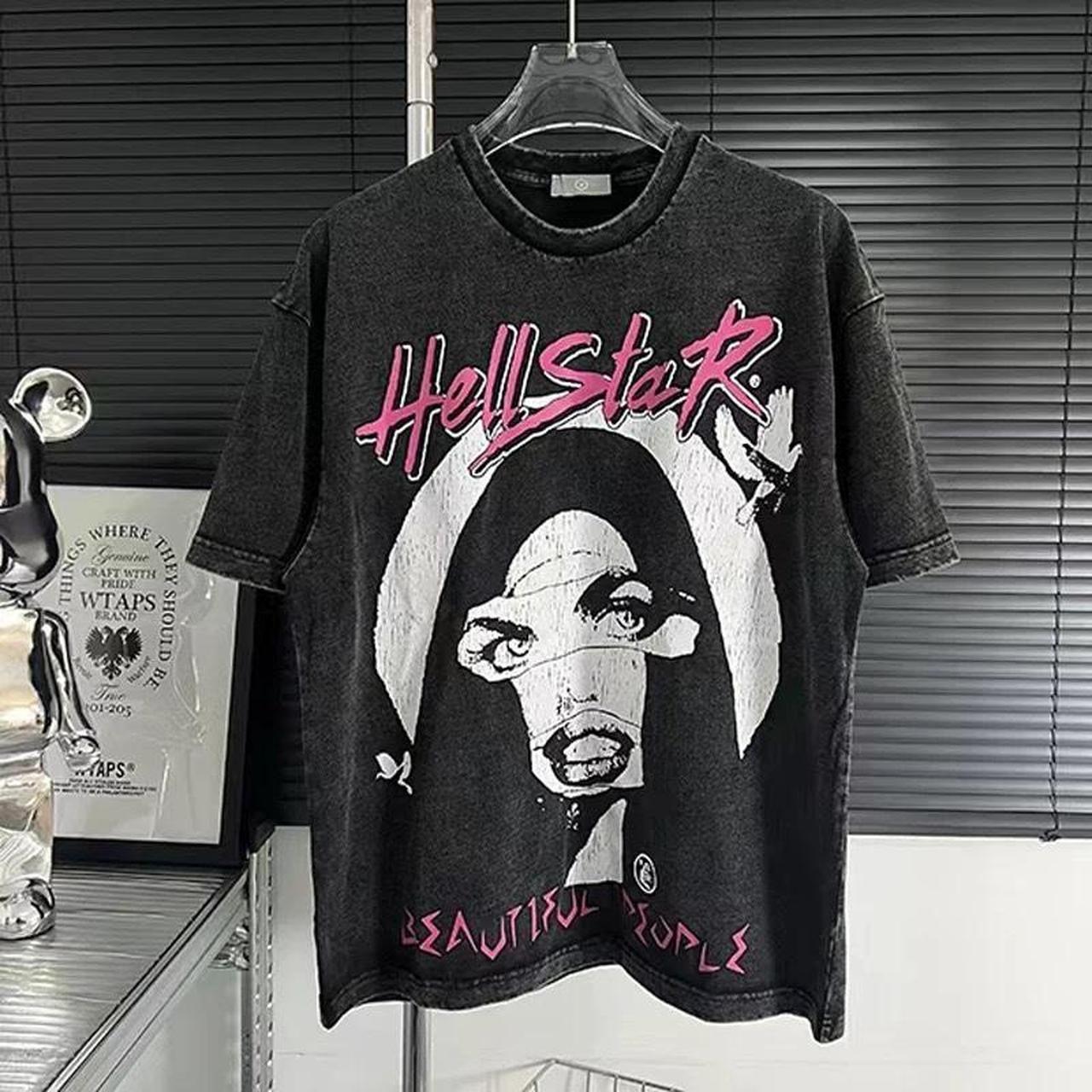 Hip Hop Hellstar Cracks Women Portrait Print Graphic... - Depop
