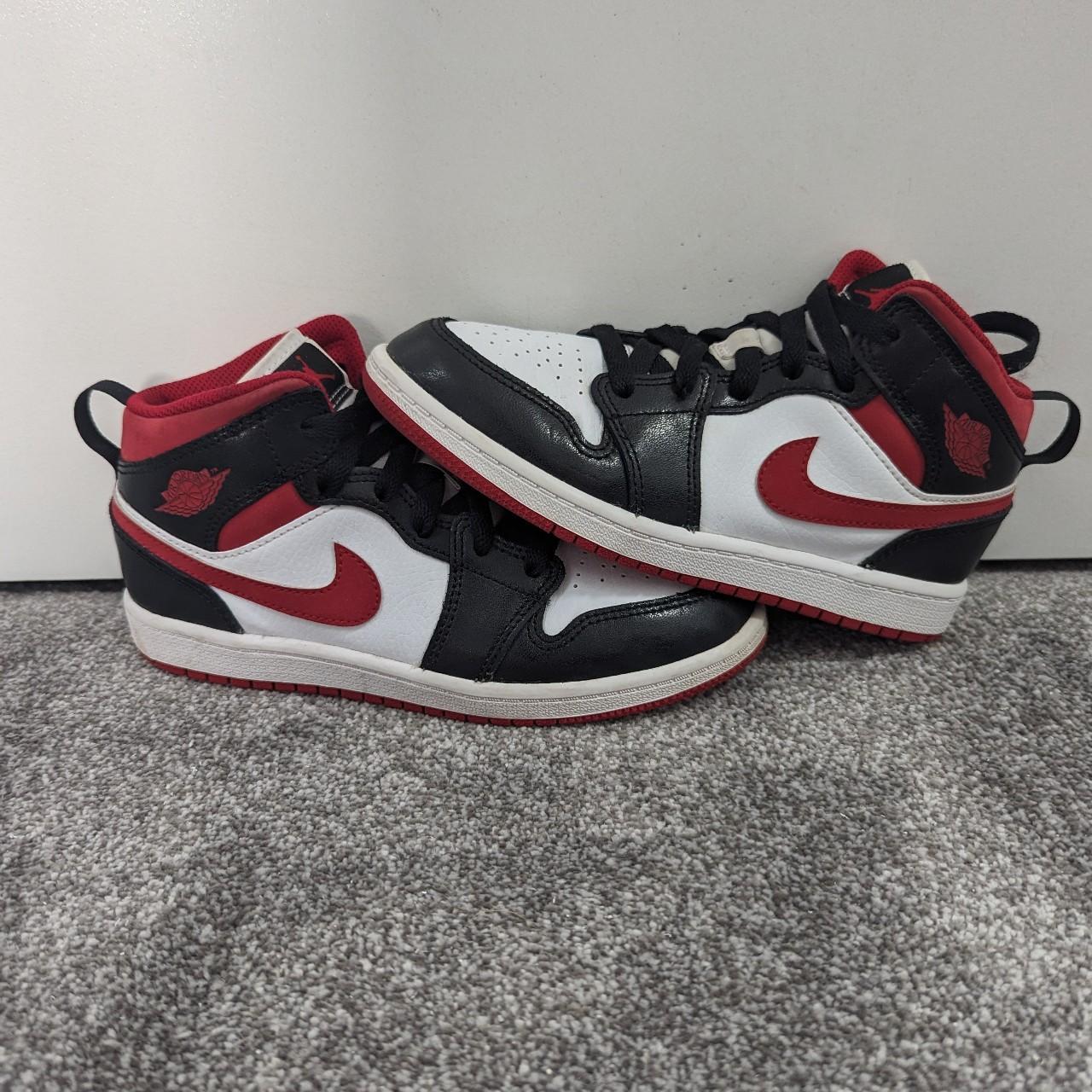 AIR JORDAN 1 mid PS 'Black Gym Red'. UK1.5 and in... - Depop