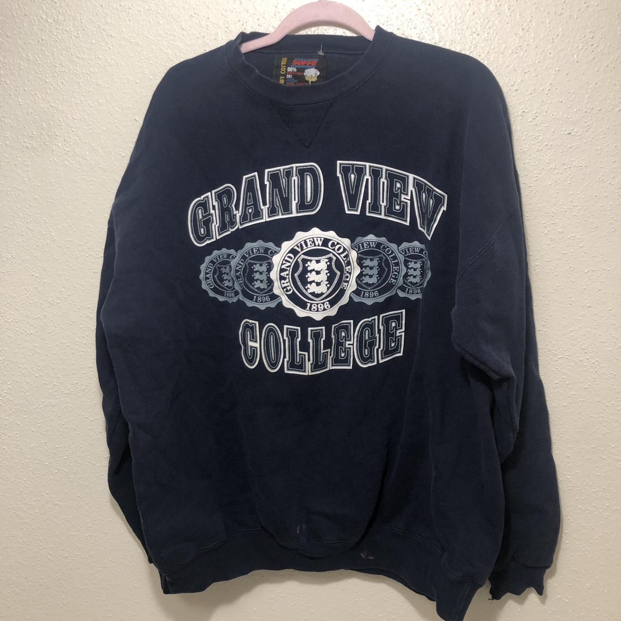 Grand View College Blue Sweater | Soffe Heavy... - Depop