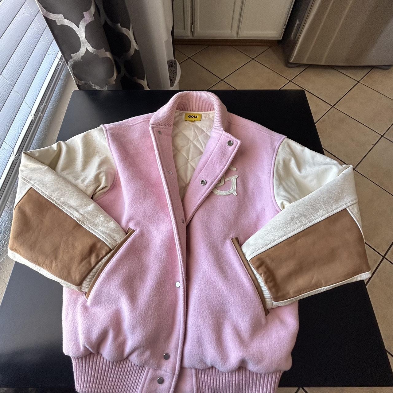 Pink Golf Wang varsity jacket, Tyler the creator,... - Depop