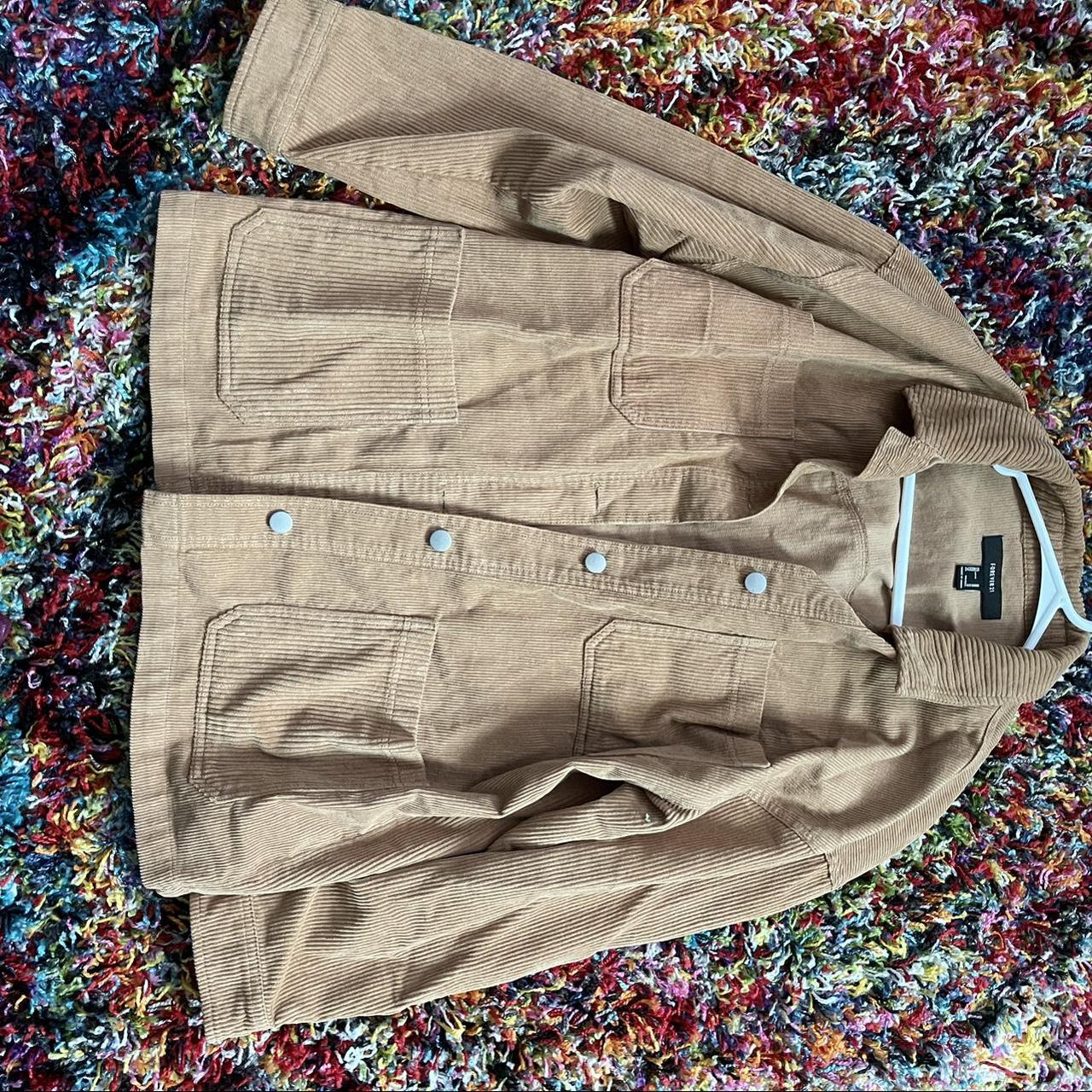 Brown corduroy button up light jacket... - Depop
