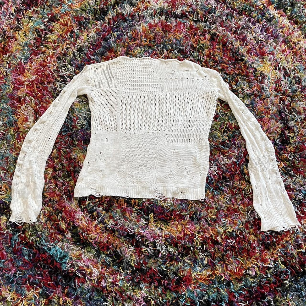 White crochet top with long sleeves #crochet... - Depop