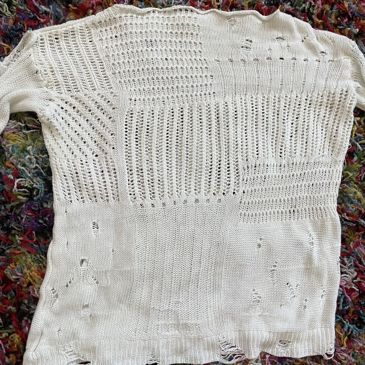 White crochet top with long sleeves #crochet... - Depop