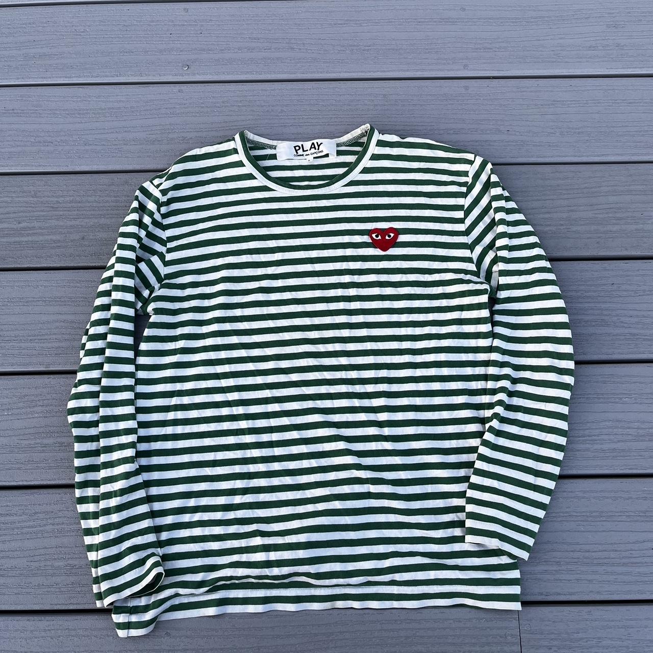 CDG Play striped Long Sleeve Tee Great condition - Depop