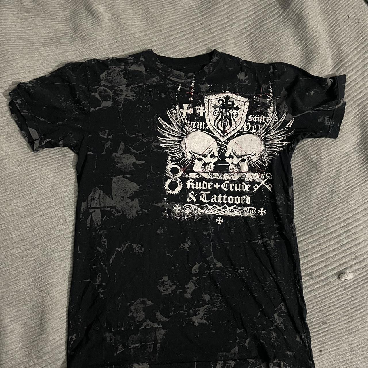 rebel saints affliction shirt #y2k #hauntedmound... | Depop