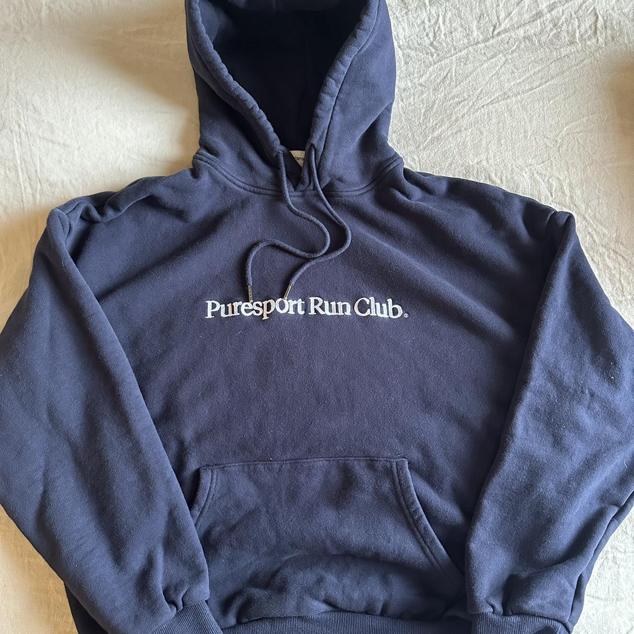Puresport hoodie in navy. P2P 59cm Length 61cm - Depop