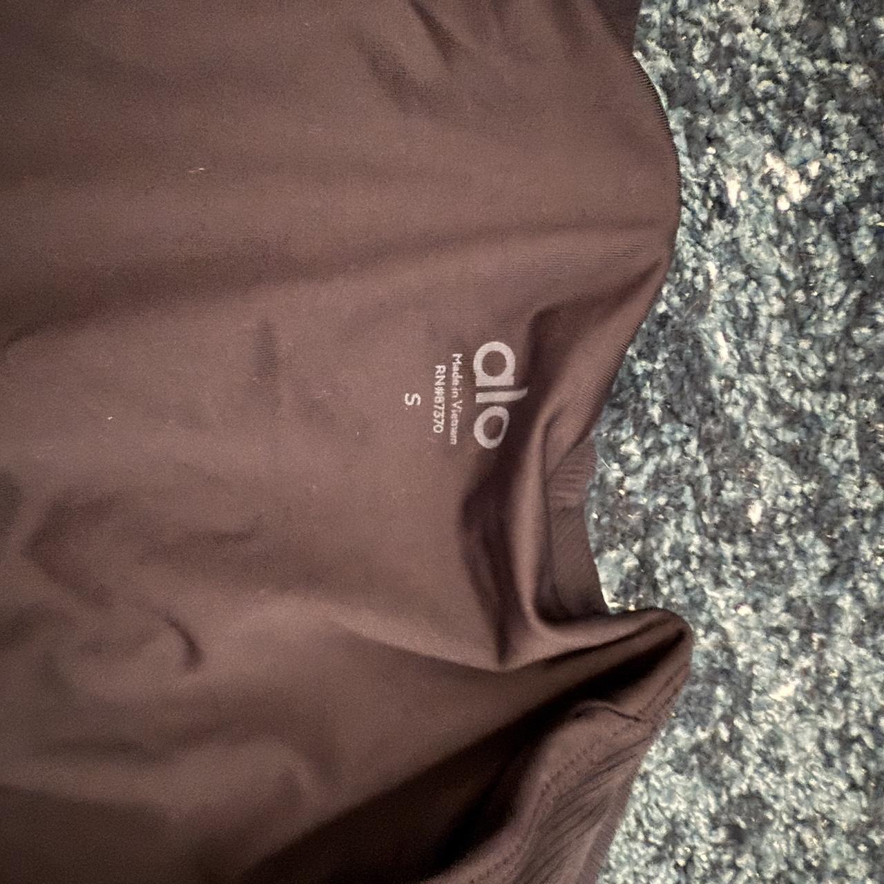 Black alo shirt size Xs. Built in bra - Depop