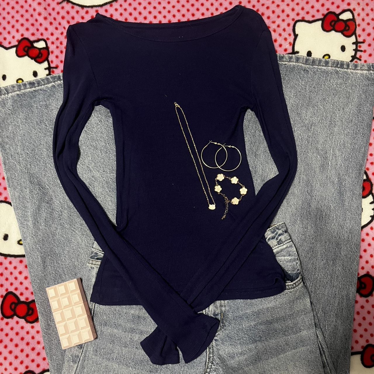 🖇️ ₊˚🎧⊹♡ aeropostale navy blue long sleeve top •... | Depop