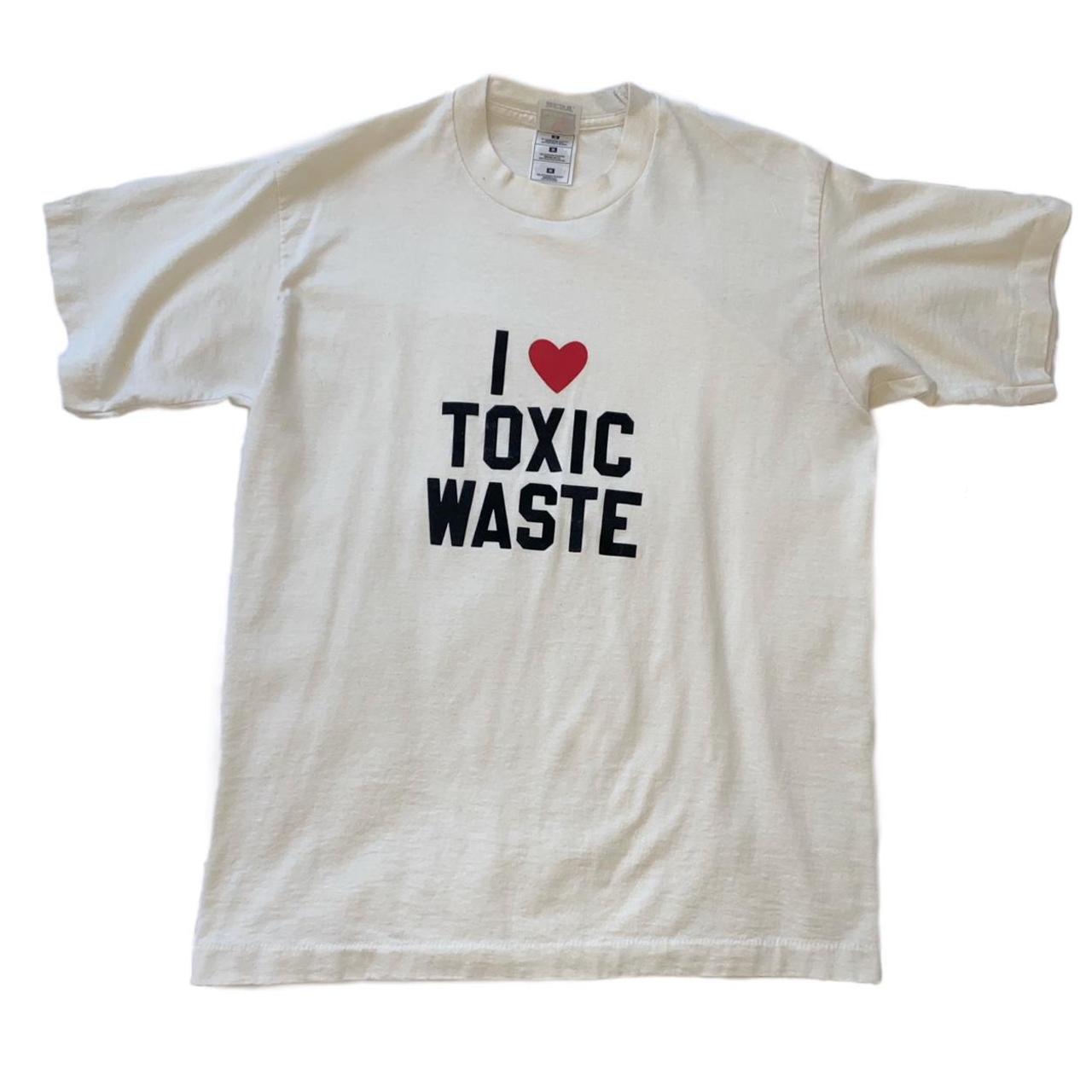 I ️ Toxic Waste Off White Graphic Tee #2000s #y2k - Depop