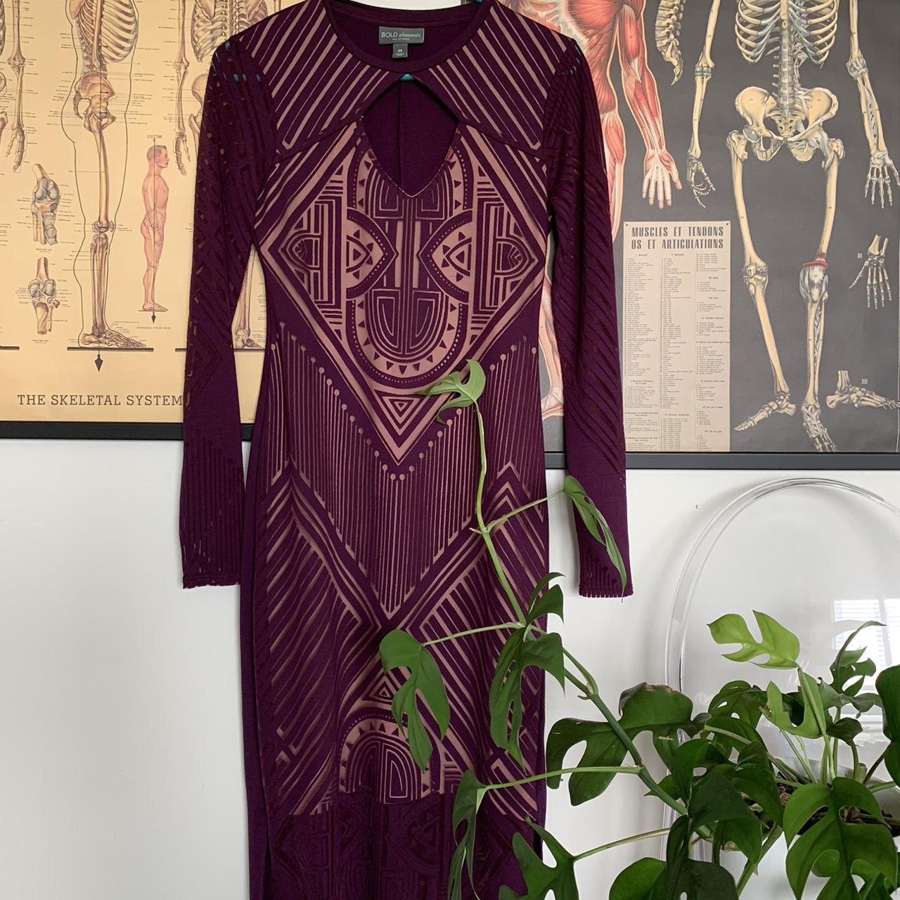 Bold Elements Cut To Curve Purple Cut Out Dress So... - Depop