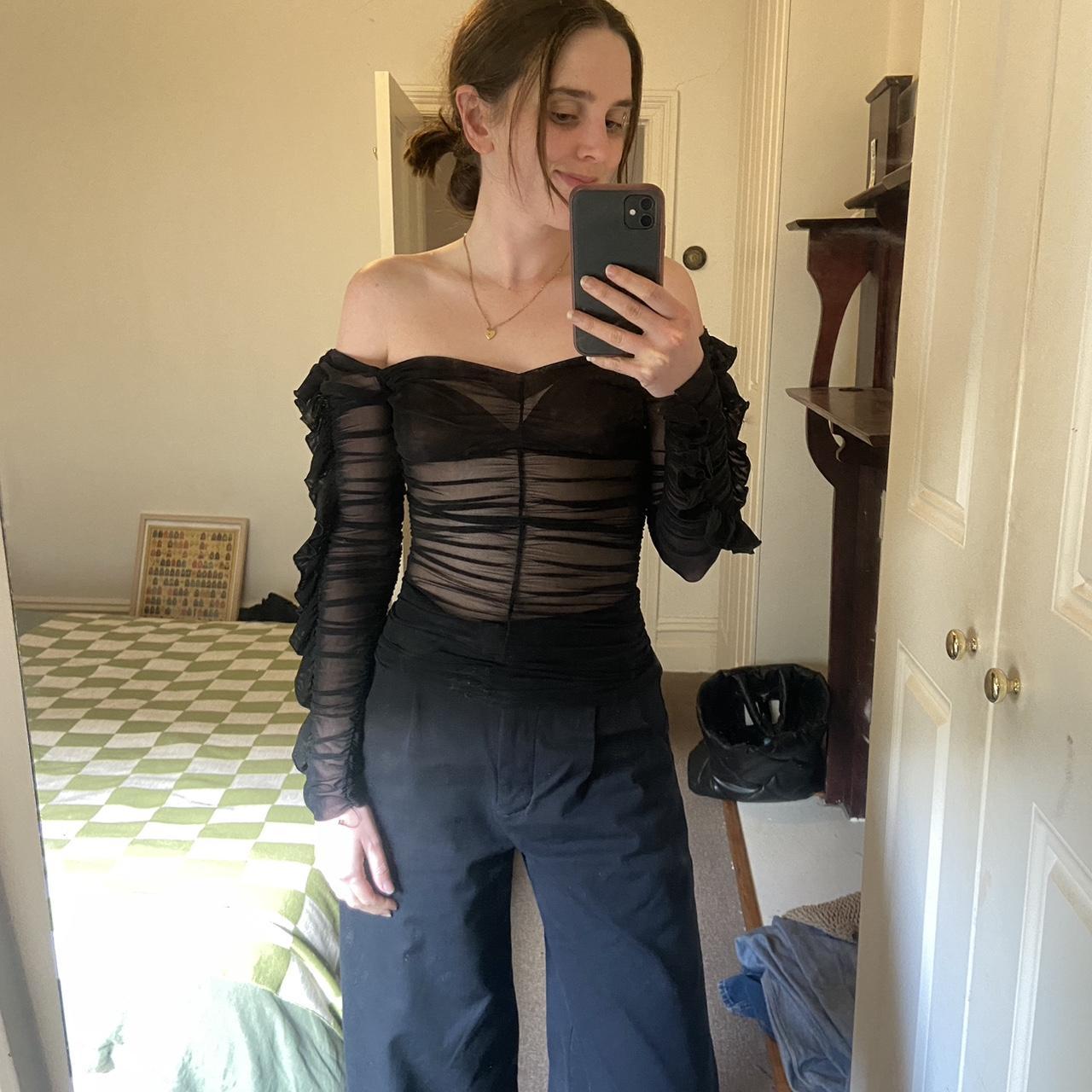 Sister Studios Riri Top Sold out style Sheer off... - Depop