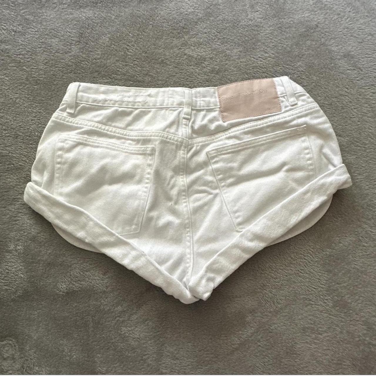 One Teaspoon White Bandits Shorts Barely... - Depop