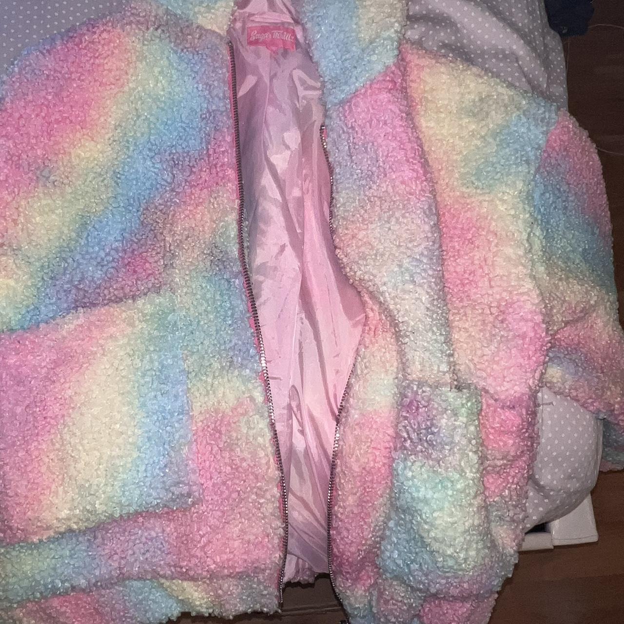 Sugar Thrillz cotton candy zip up jacket with hood.... - Depop