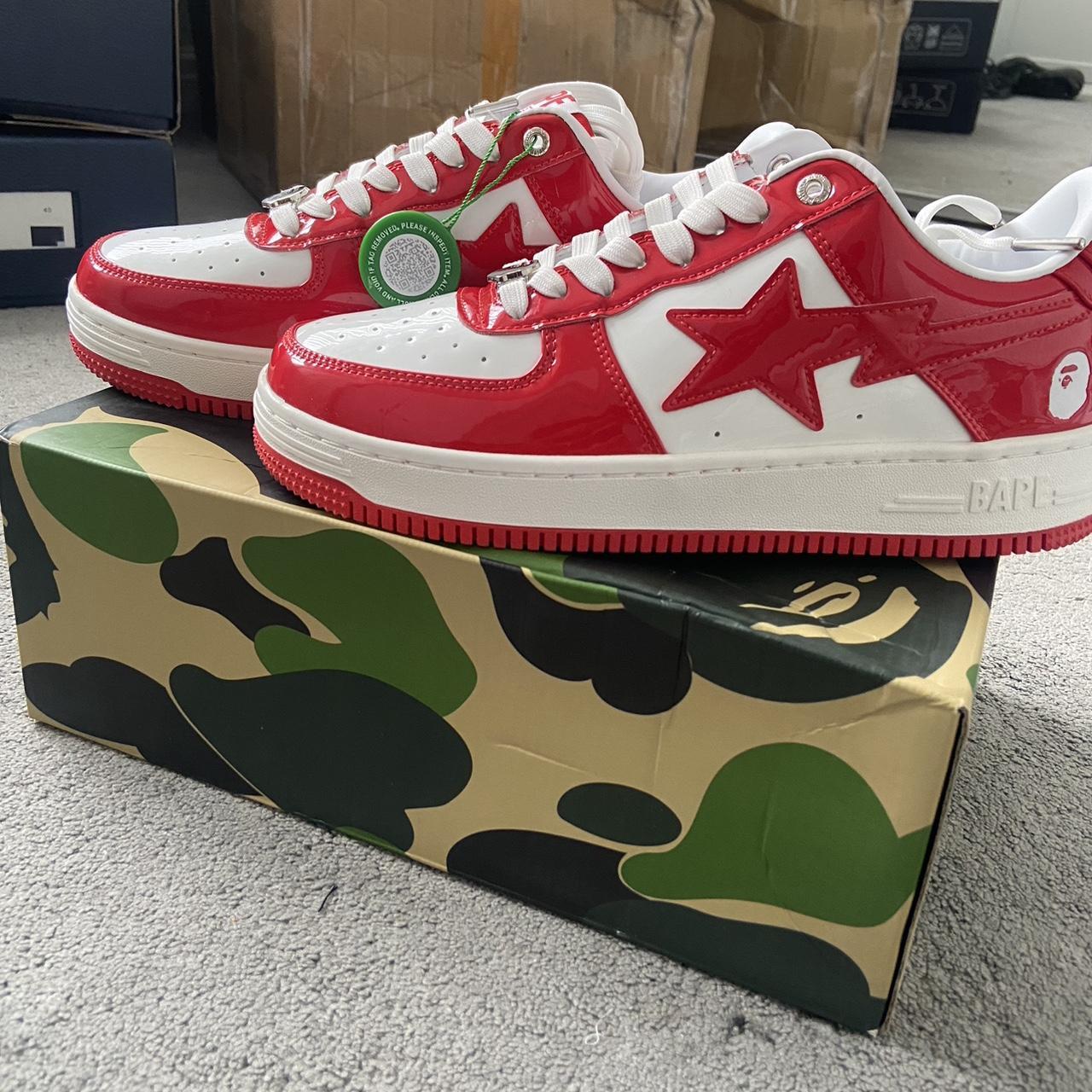 Brand New Red Bapestas Shoes Sneakers Trainers Size... - Depop