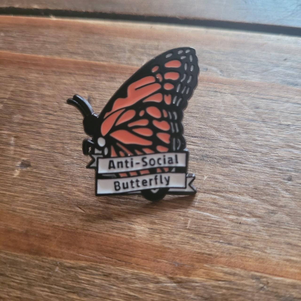 Cult pin/ pin badge Antisocial butterfly pin #pin... - Depop