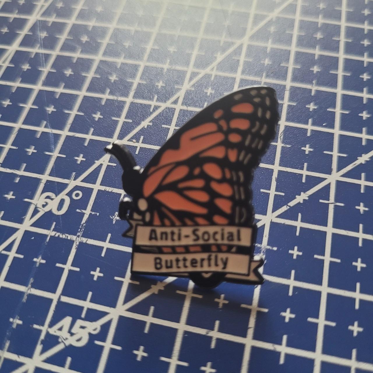 Cult pin/ pin badge Antisocial butterfly pin #pin... - Depop