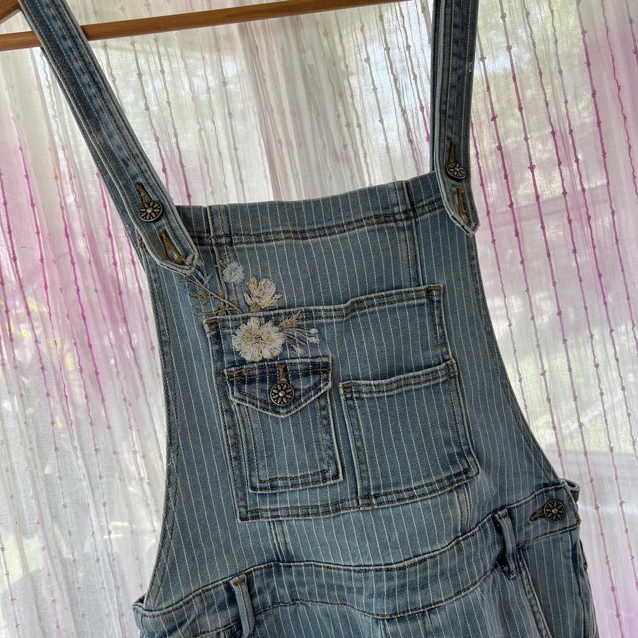 Embroidered overalls by Driftwood. Flower... - Depop