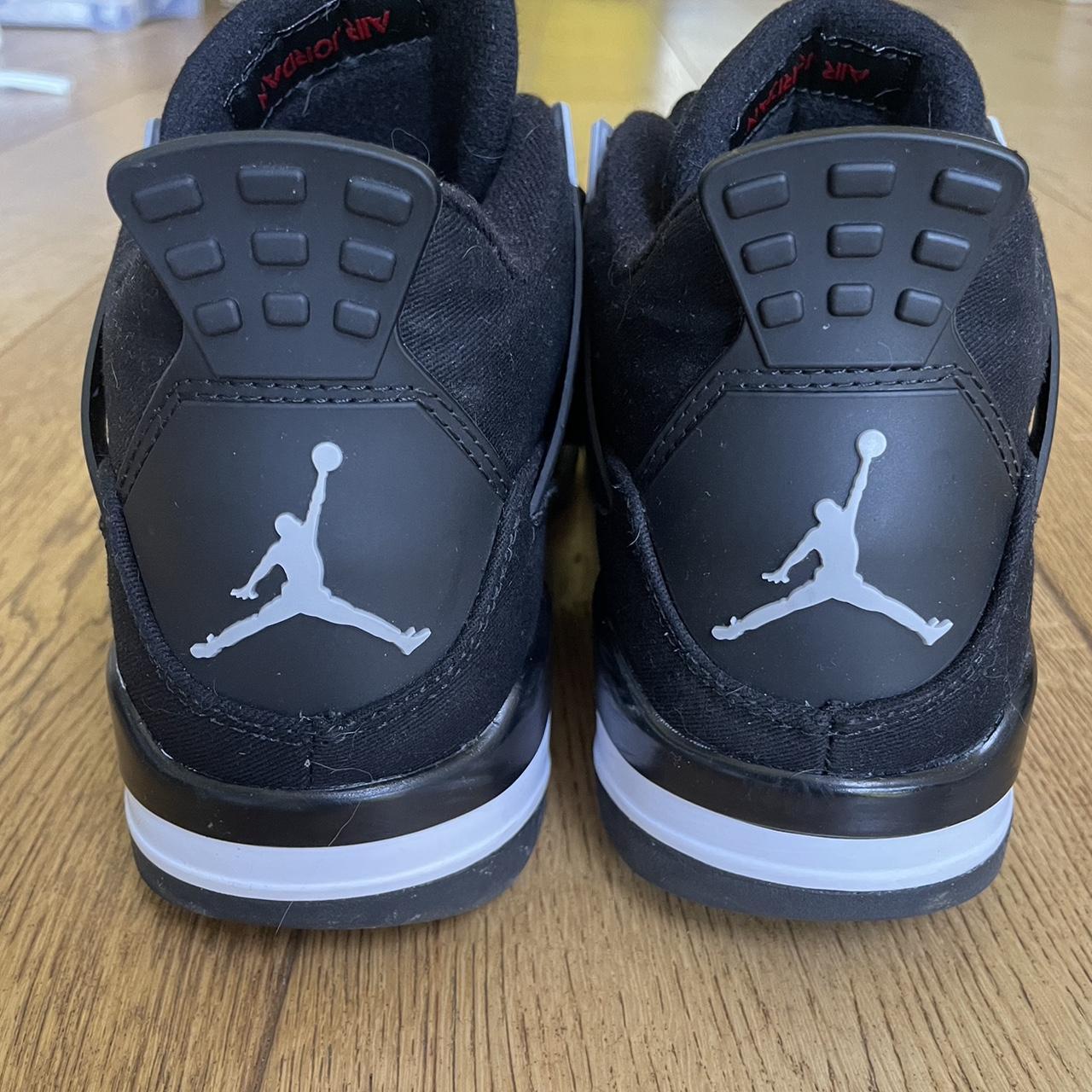 Jordan 4 black canvas -size 9 Defects, as shown in... - Depop