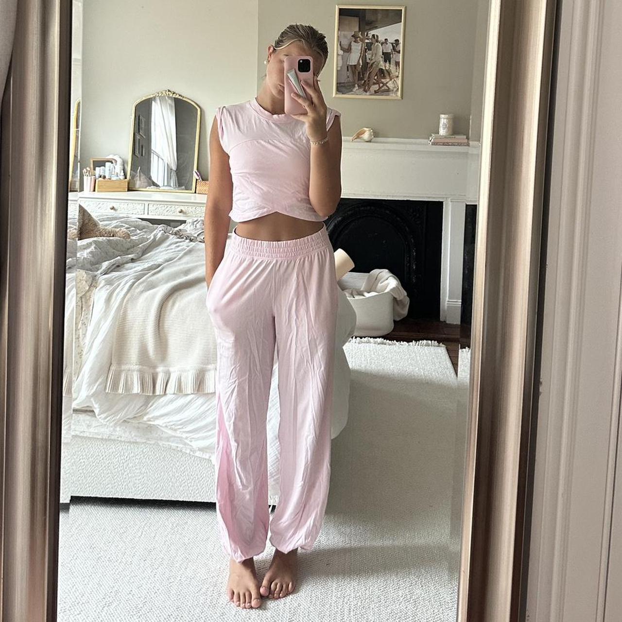 Pink hot shot set free people size small pink set,... | Depop