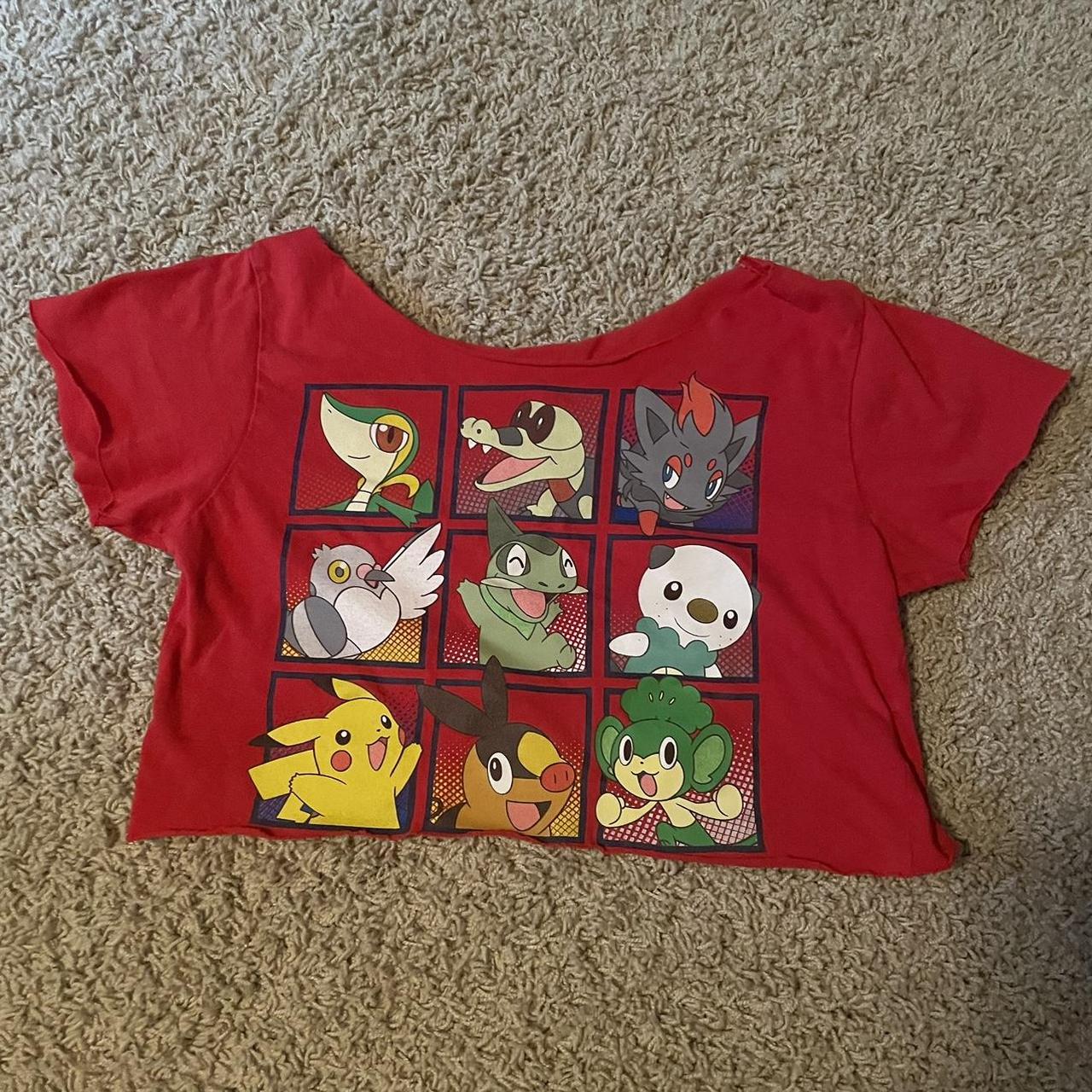 Pokemon crop top red baby tee tshirt DM FOR FREE... - Depop