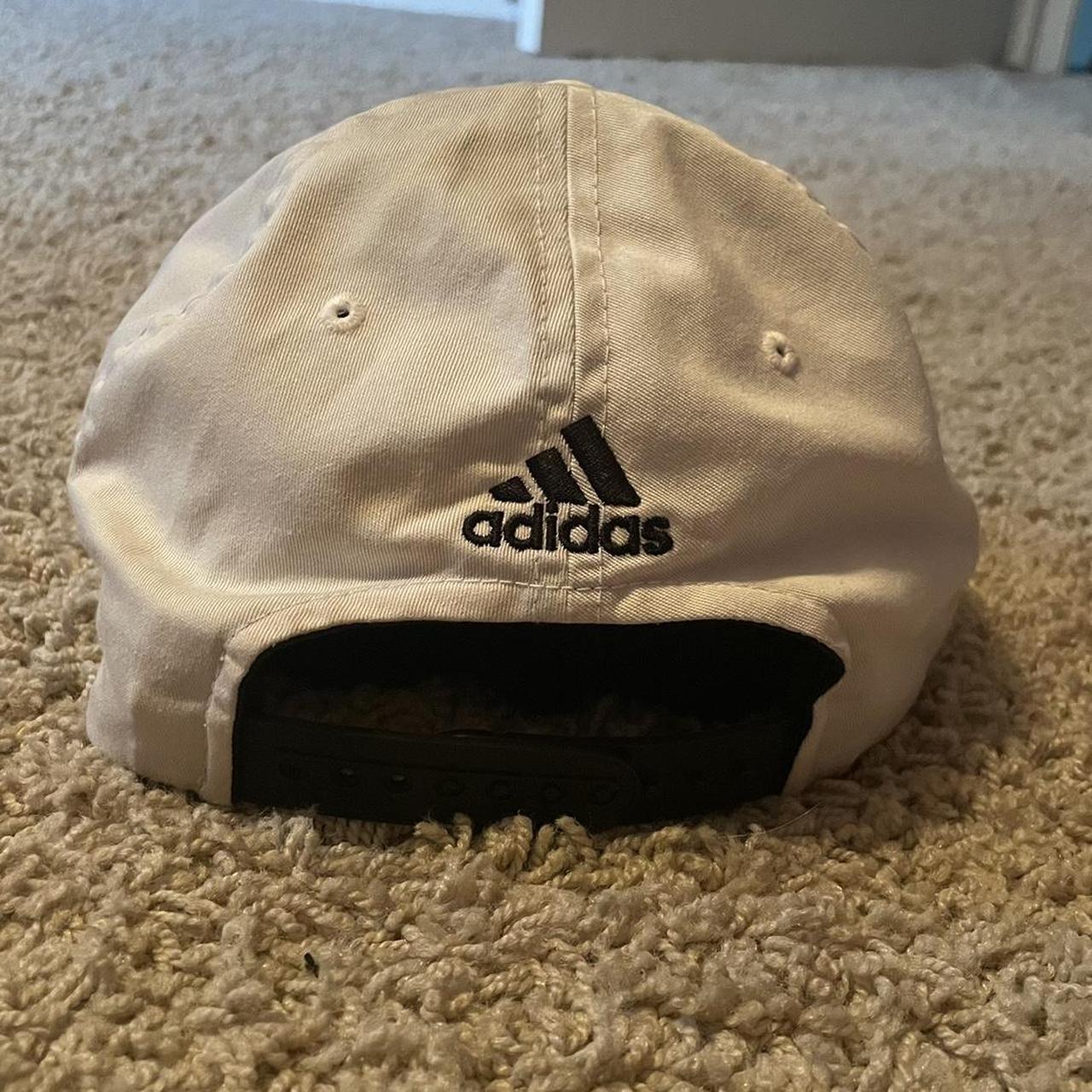 Adidas flat brim logo hat , black and white DM FOR... - Depop