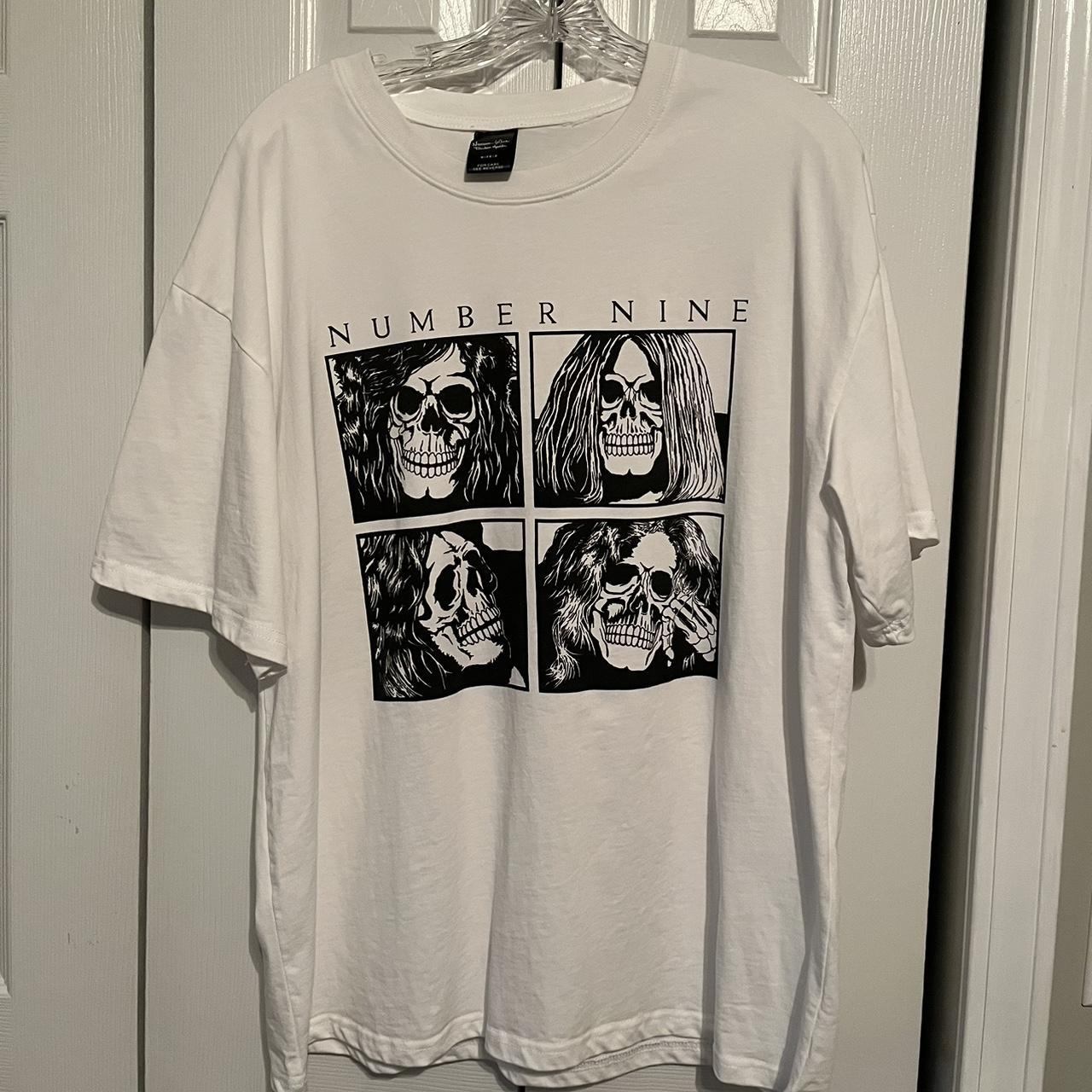 Number (N)ine Men's Black and White T-shirt | Depop