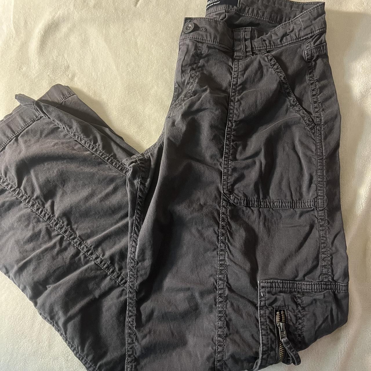 Grey low rise cargos - Depop