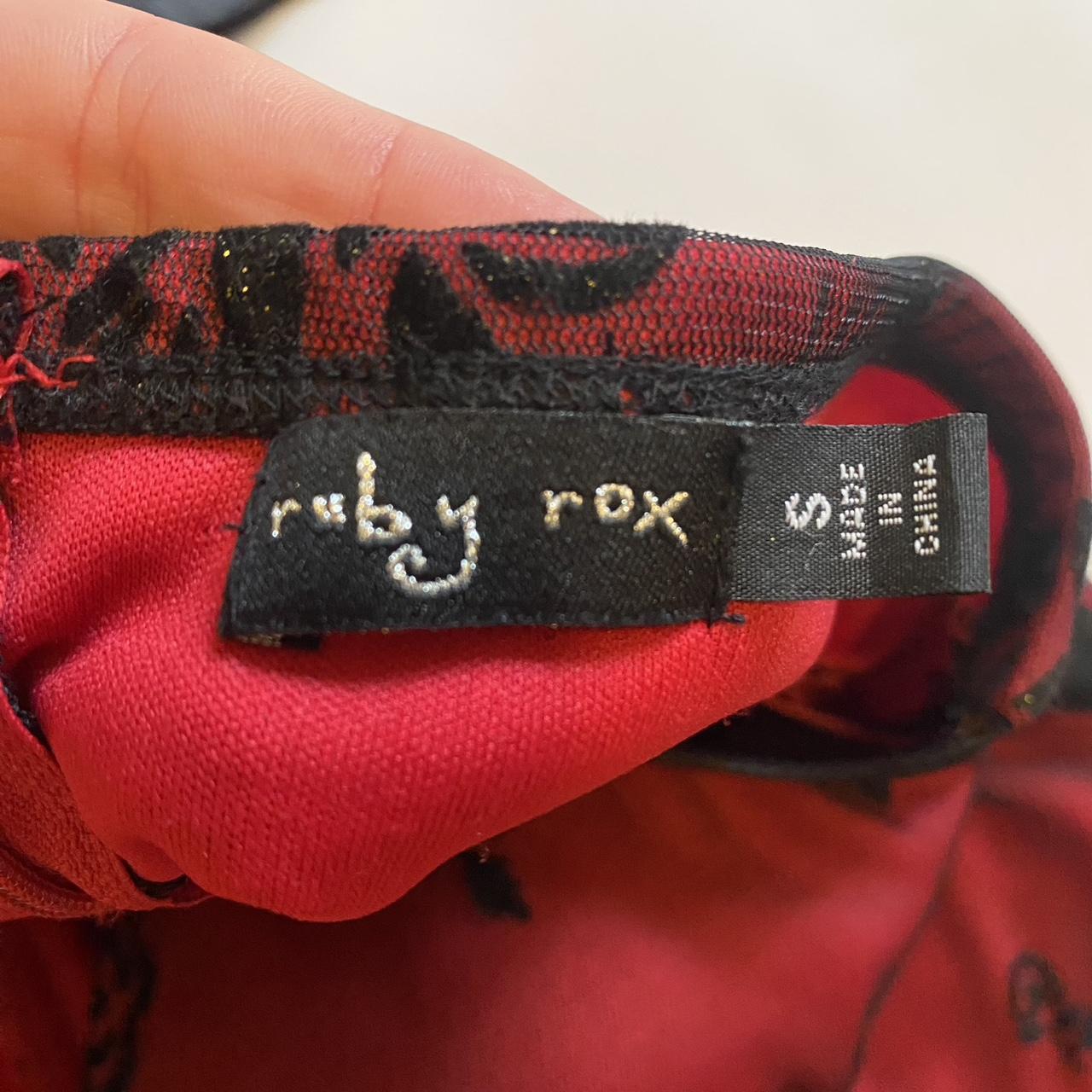 Ruby Rox Women's Red and Black Dress | Depop