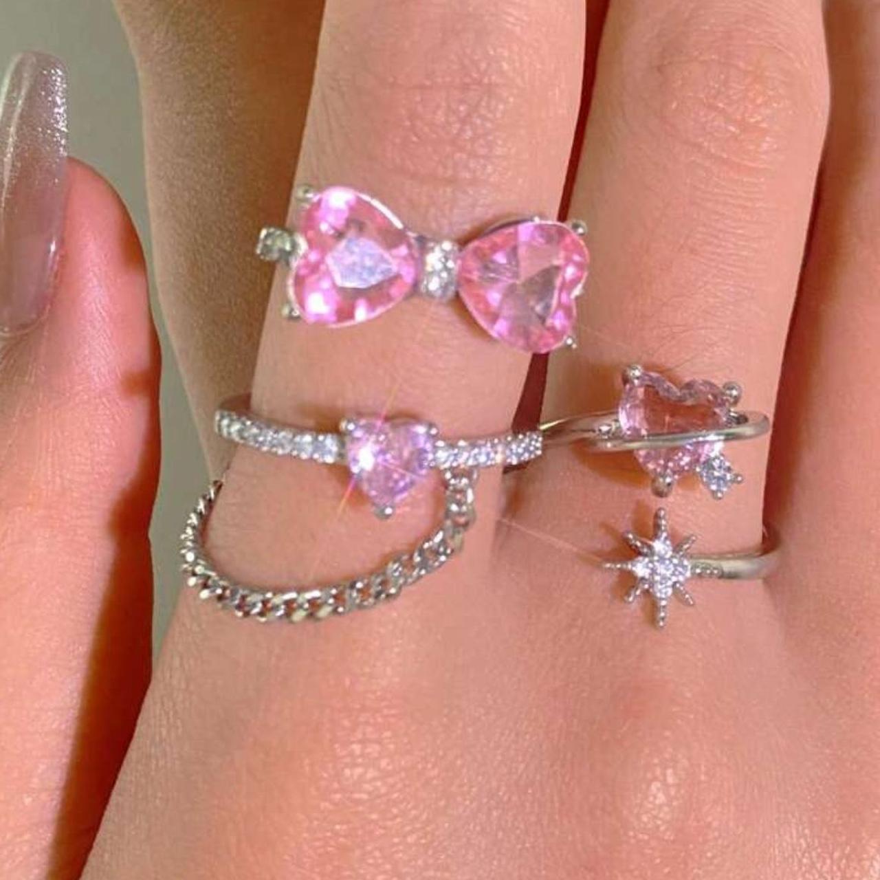 Cutest ring set ever - comes with all three... - Depop