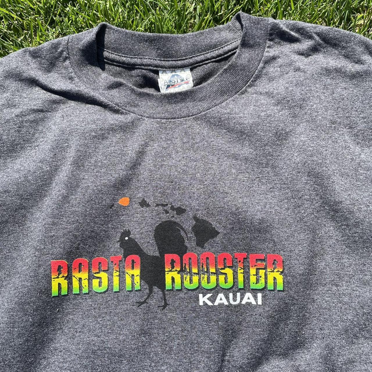 Rasta Rooster Kauai, Hawaii T-Shirt. Size: XL... - Depop