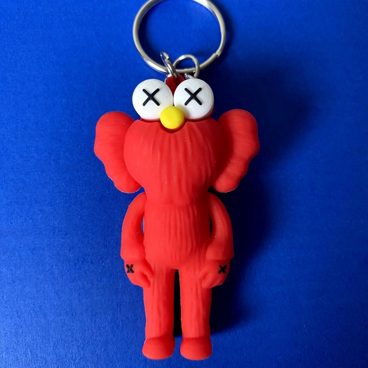 KAWS x BFF Elmo mini figure keychain red... - Depop