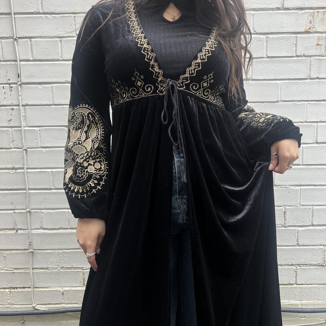 The coolest spanish velvet robe ever with tie fasten... - Depop