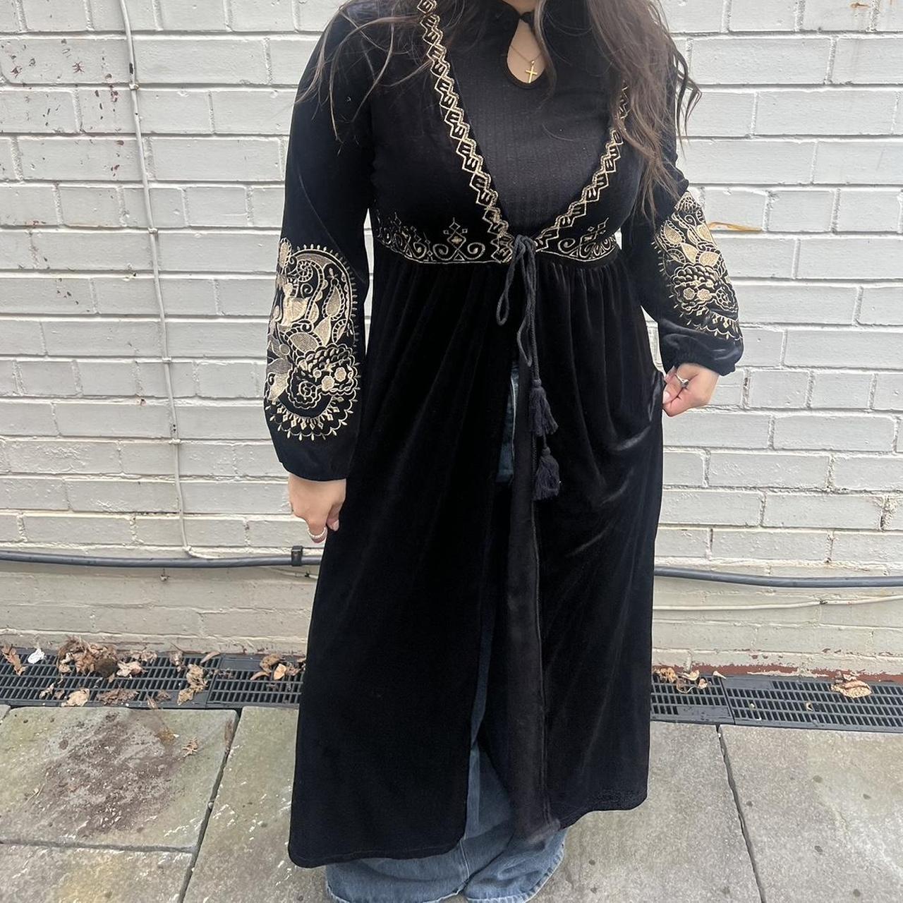 The coolest spanish velvet robe ever with tie fasten... - Depop