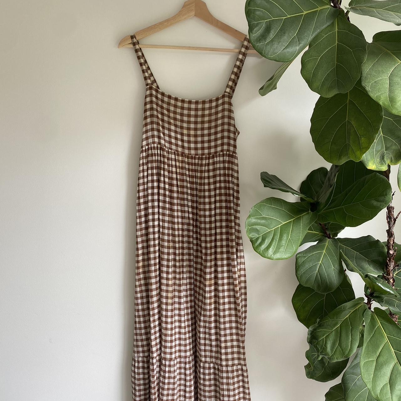 Ceres chocolate check dress Maxi size 6. Lovely... - Depop