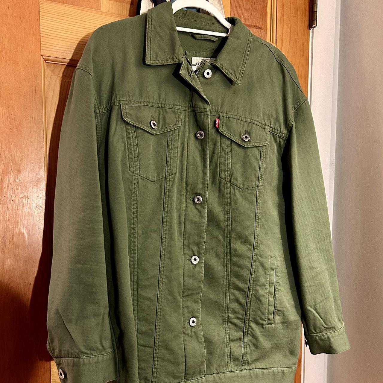 Levi and Strauss army green jacket. It has a zipper... - Depop