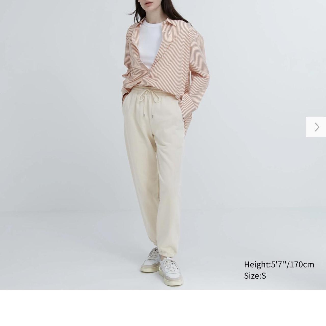 UNIQLO Women's Cream Joggers-tracksuits | Depop