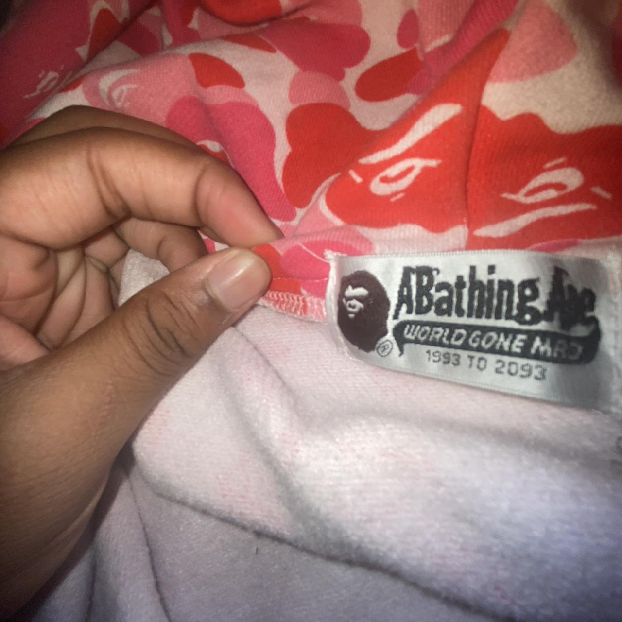 Pink BAPE ABC Bearfull Zip up hoodie - Depop