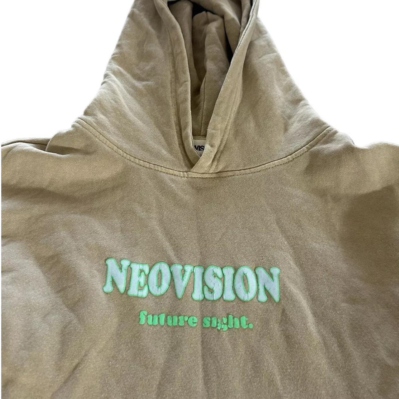 Neovision Men’s Hoodie Jumper Size S Beige Logo... | Depop