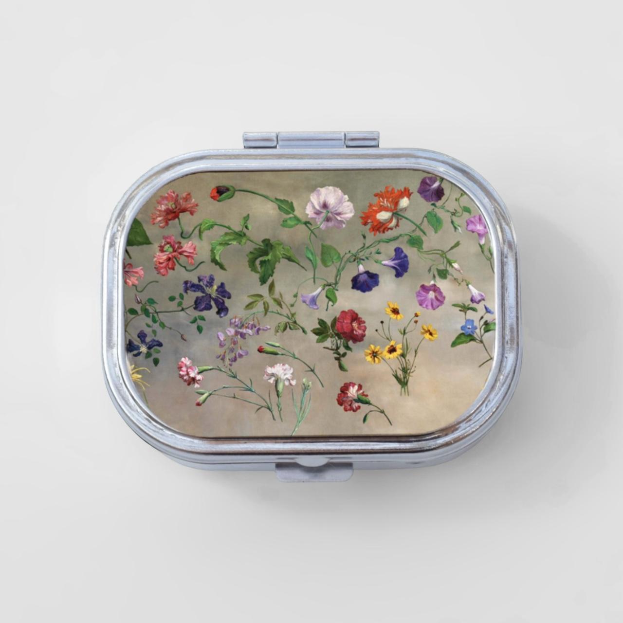 Floral Happy Rectangle Pill Box The size of our... | Depop
