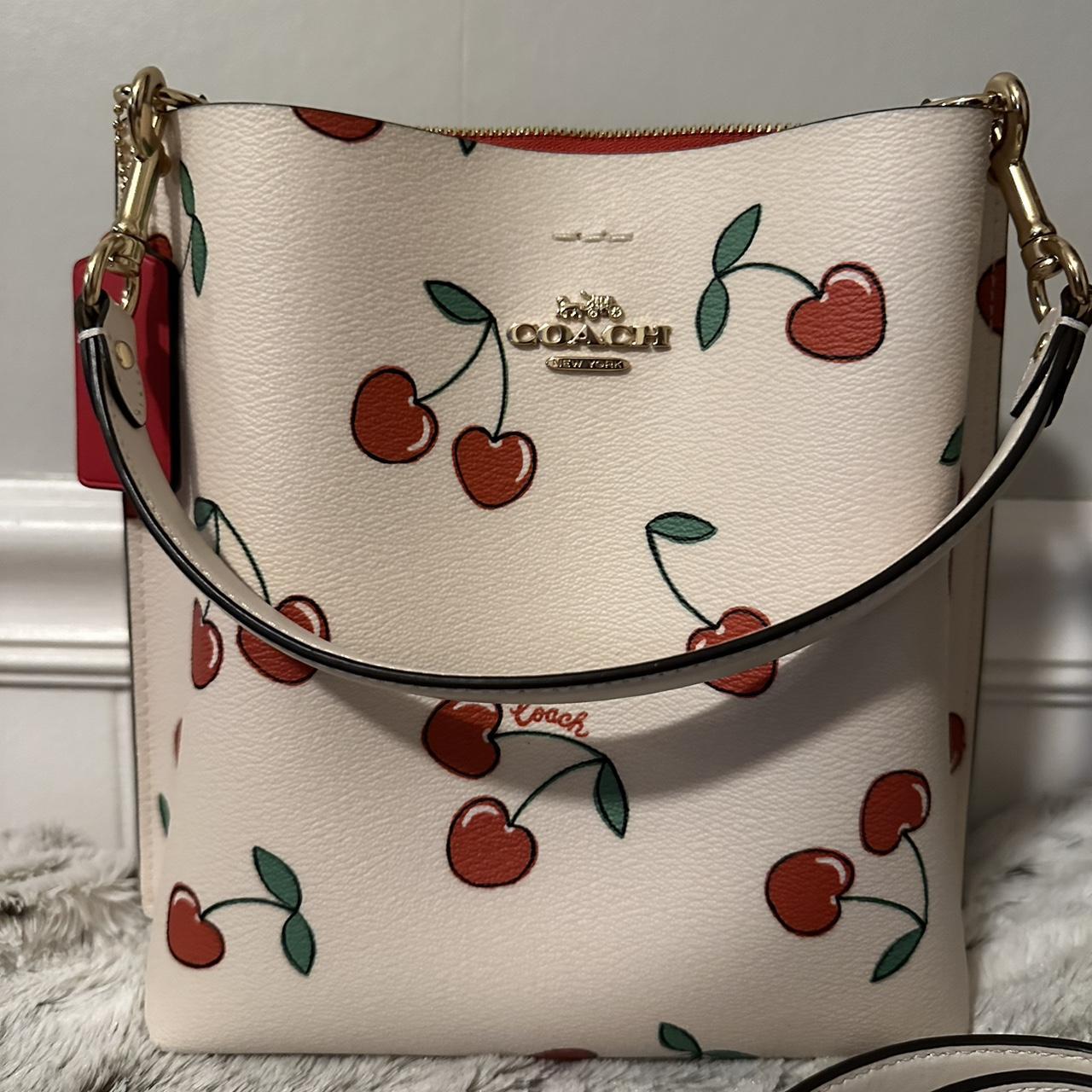 Coach Mollie Bucket 22 with Heart Cherry Print Never... - Depop