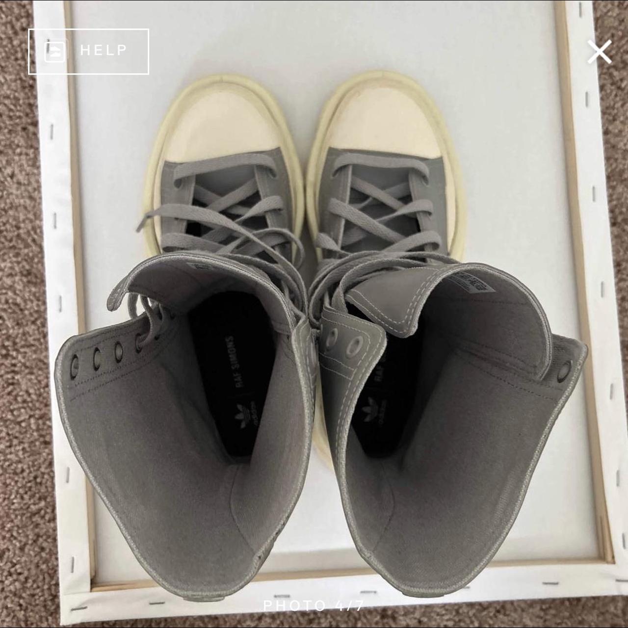 Raf Simons detroit runner high grey and white worn a... - Depop