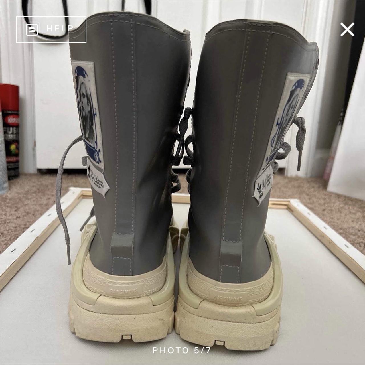 Raf Simons detroit runner high grey and white worn a... - Depop