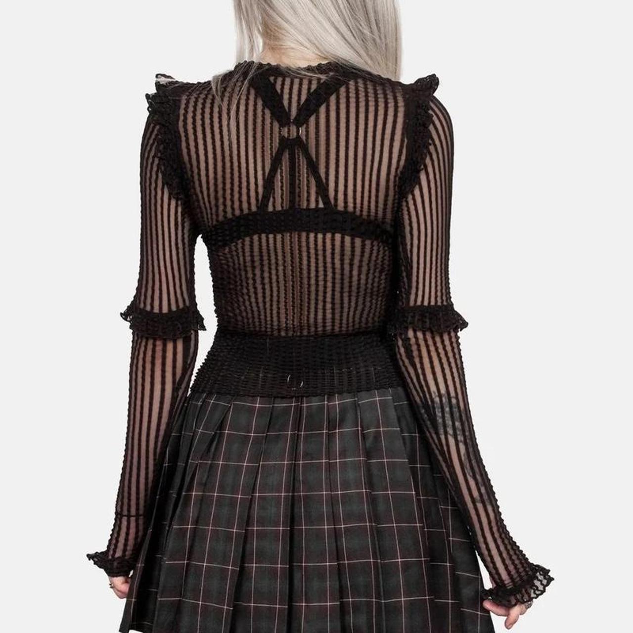 Mourning Ruffle Top Disturbia mesh ruffled hem long... - Depop