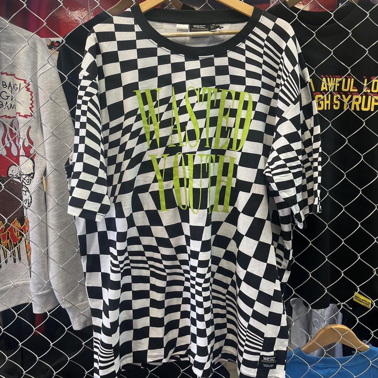 “Wasted youth “ tee Checkerboard WESC “wasted... - Depop