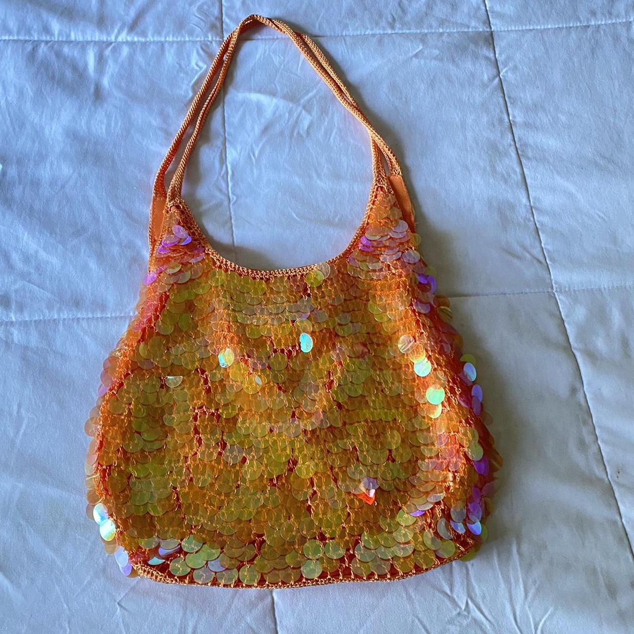 Y2K mermaid core orange sequence bag medium size... - Depop
