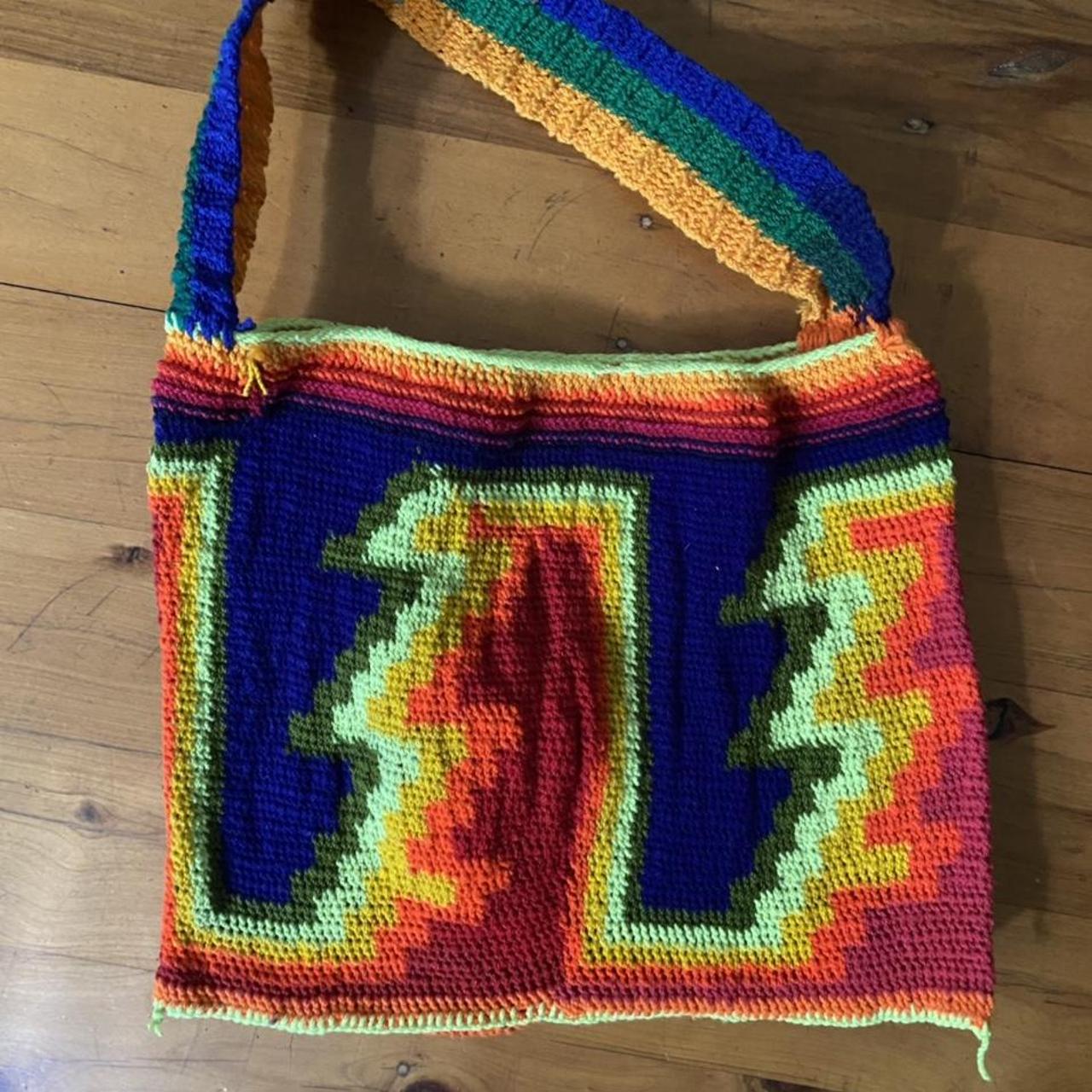 Bilum String Bag from Papua New Guinea. 31 x 26cm... - Depop