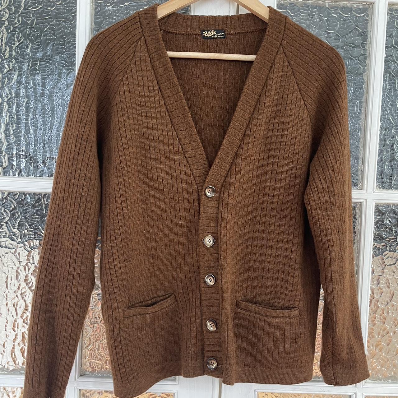 Vintage wool cardigan, great condition all original... - Depop