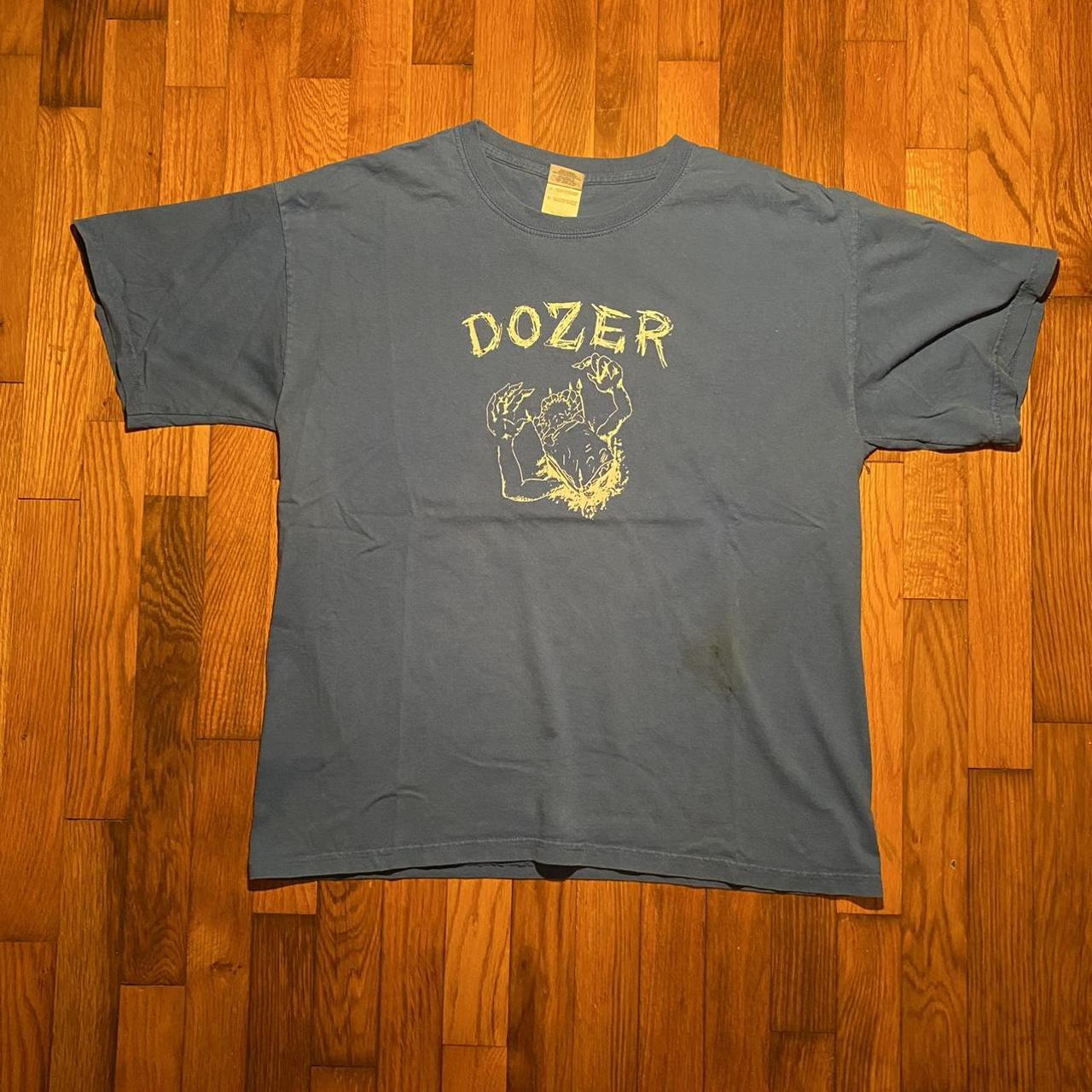 Blue Dozer shirt Burn mark shown in 2nd pic Size large - Depop